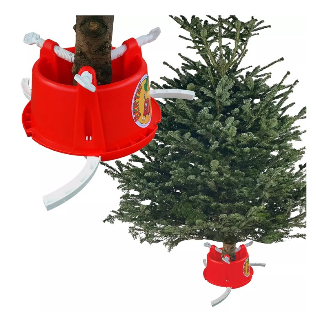Bertie Christmas Tree Stand – Red & White SANTA – Leigh Trees